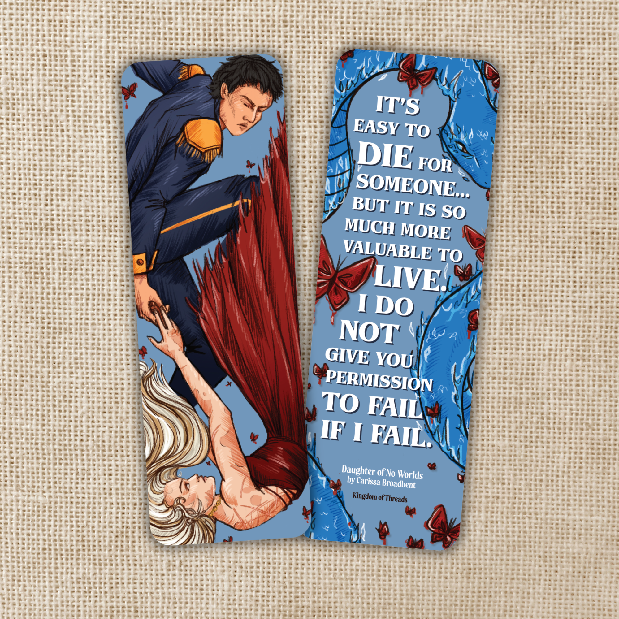 Tisaanah & Max Bookmark - Daughter of No Worlds | Kingdom of Threads