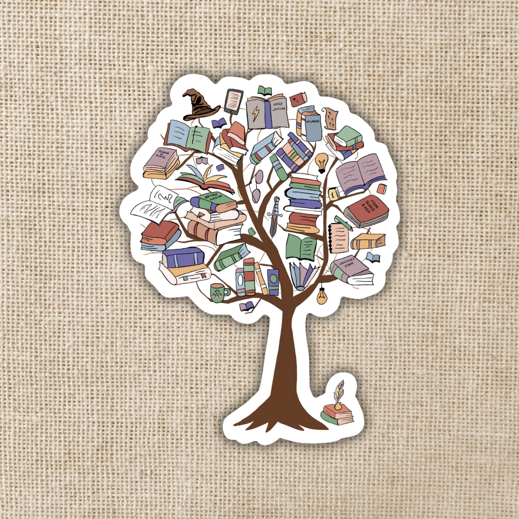 Fantasy Book Tree Sticker | Kingdom of Threads