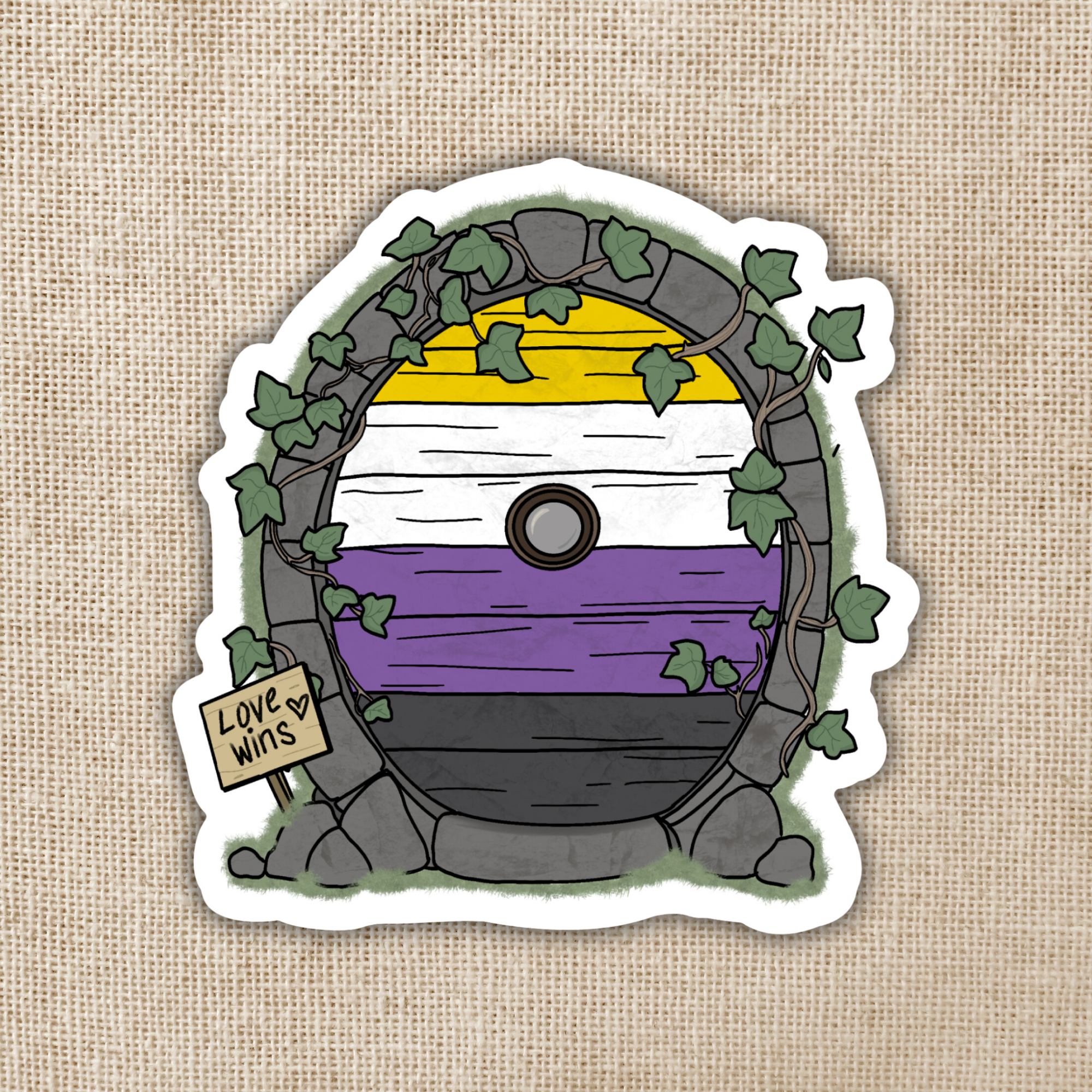 Nonbinary Pride Fairy Door Sticker – Kingdom of Threads