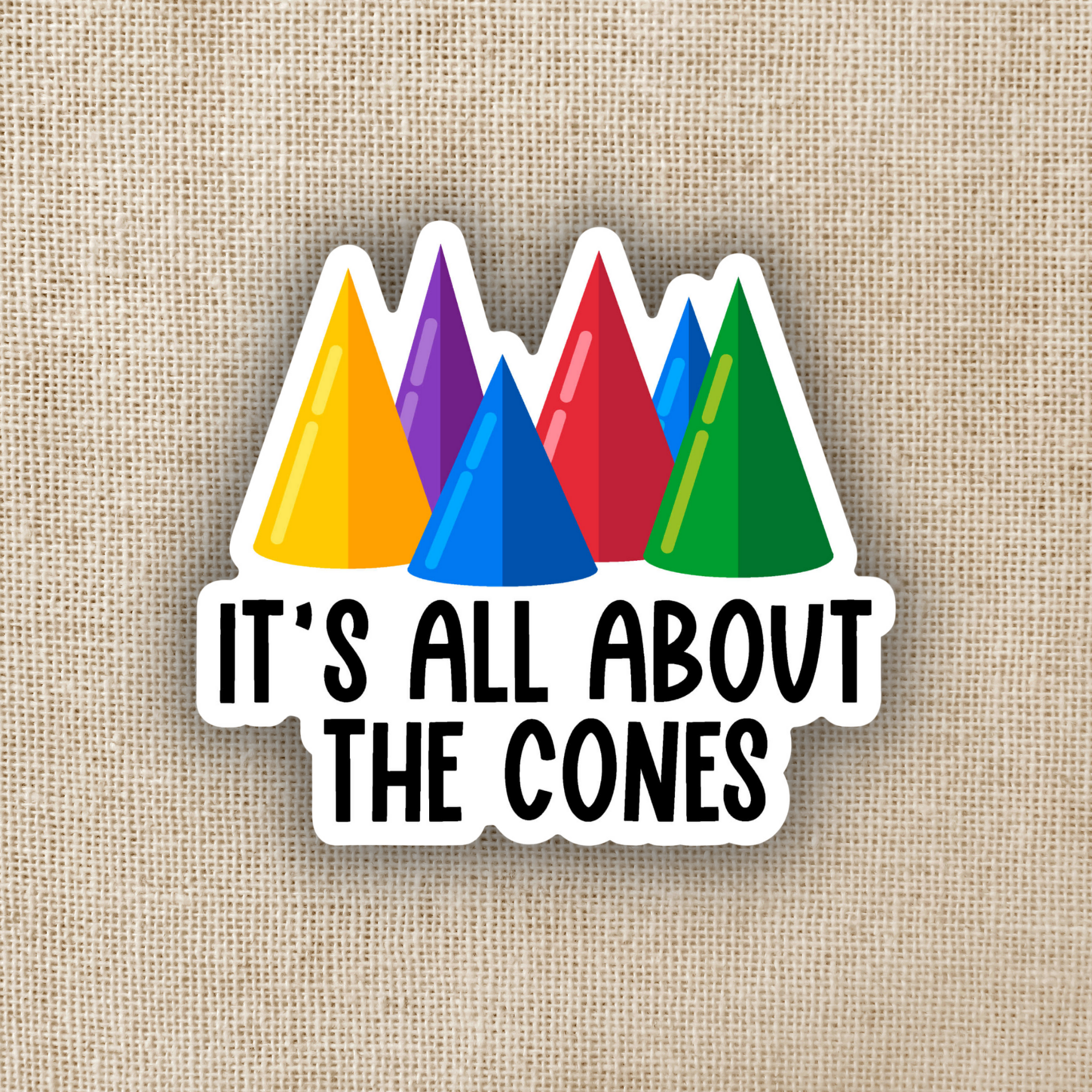 It's All About The Cones Sticker, 3-in | Kingdom of Threads