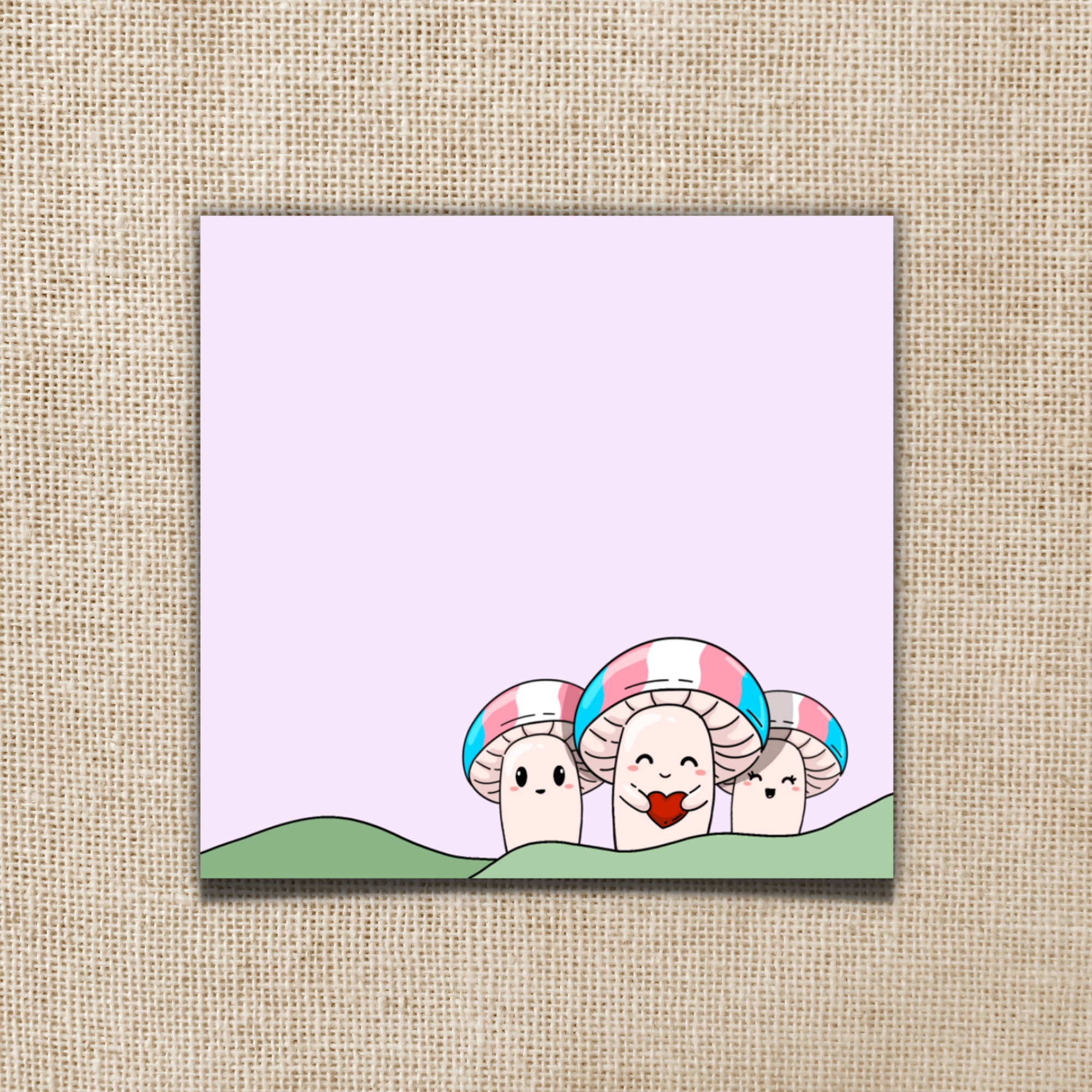 Trans Pride Mushroom Sticky Notes | Kingdom of Threads