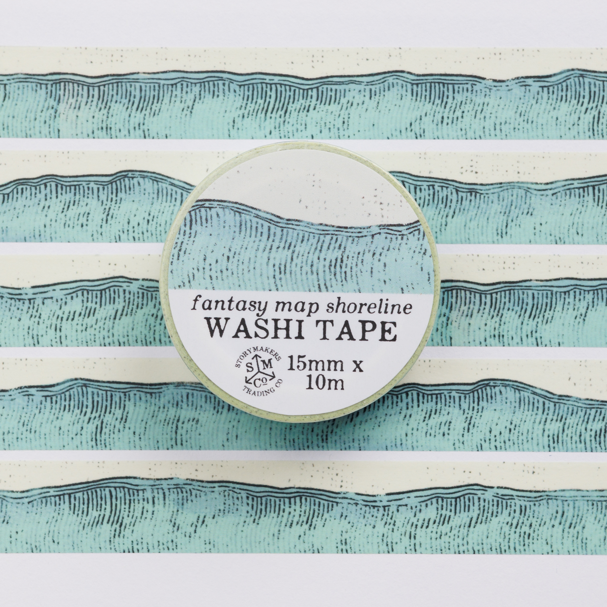 Fantasy Shoreline Washi Tape - Mapmaker Series | Kingdom of Threads
