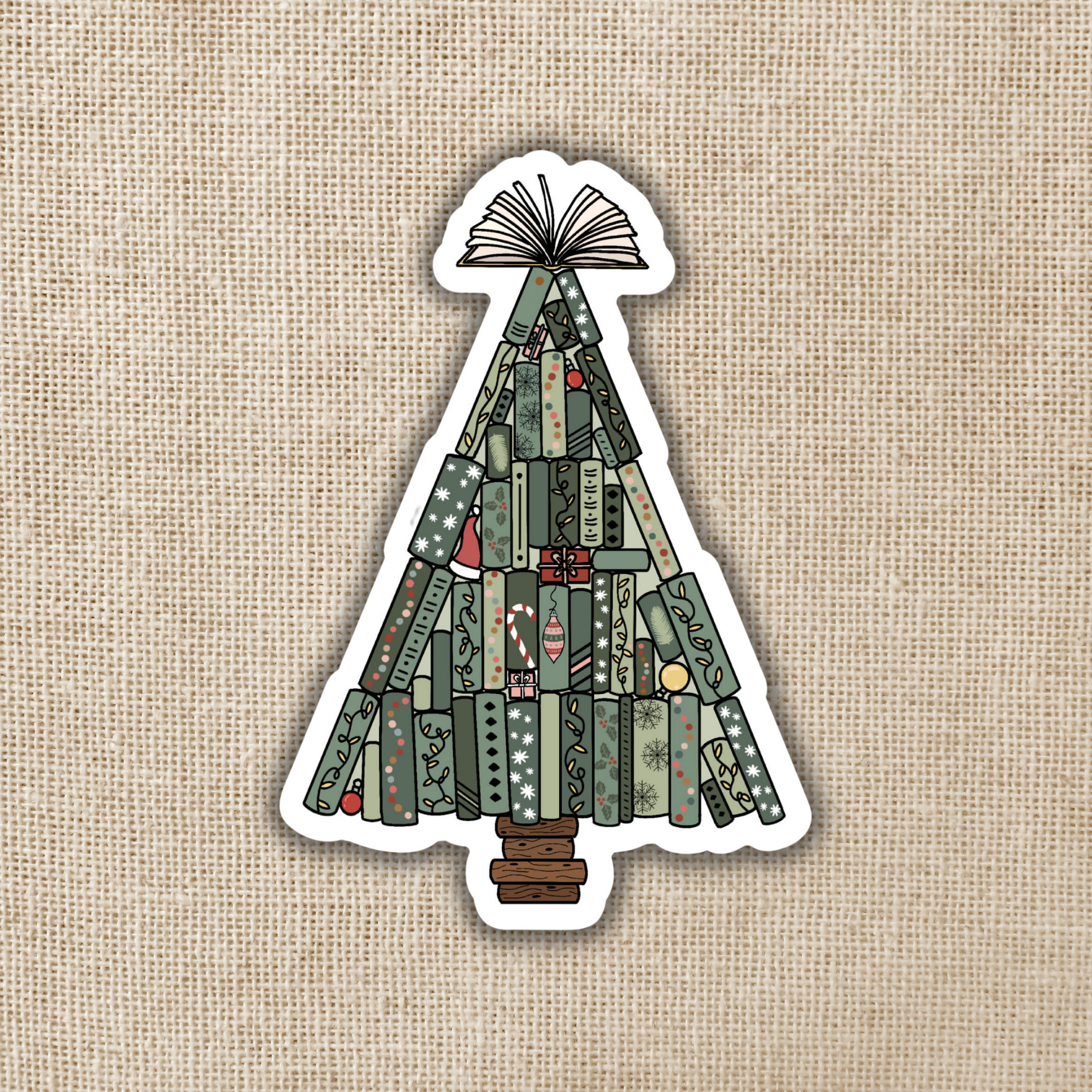 Book Christmas Tree Sticker | Kingdom of Threads